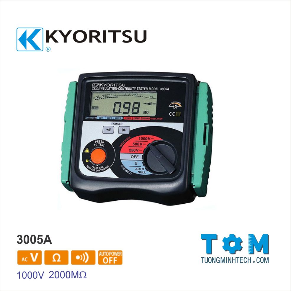 Máy đo điện trở cách điện Kyoritsu 3005A Nhật, Máy đo điện trở đất